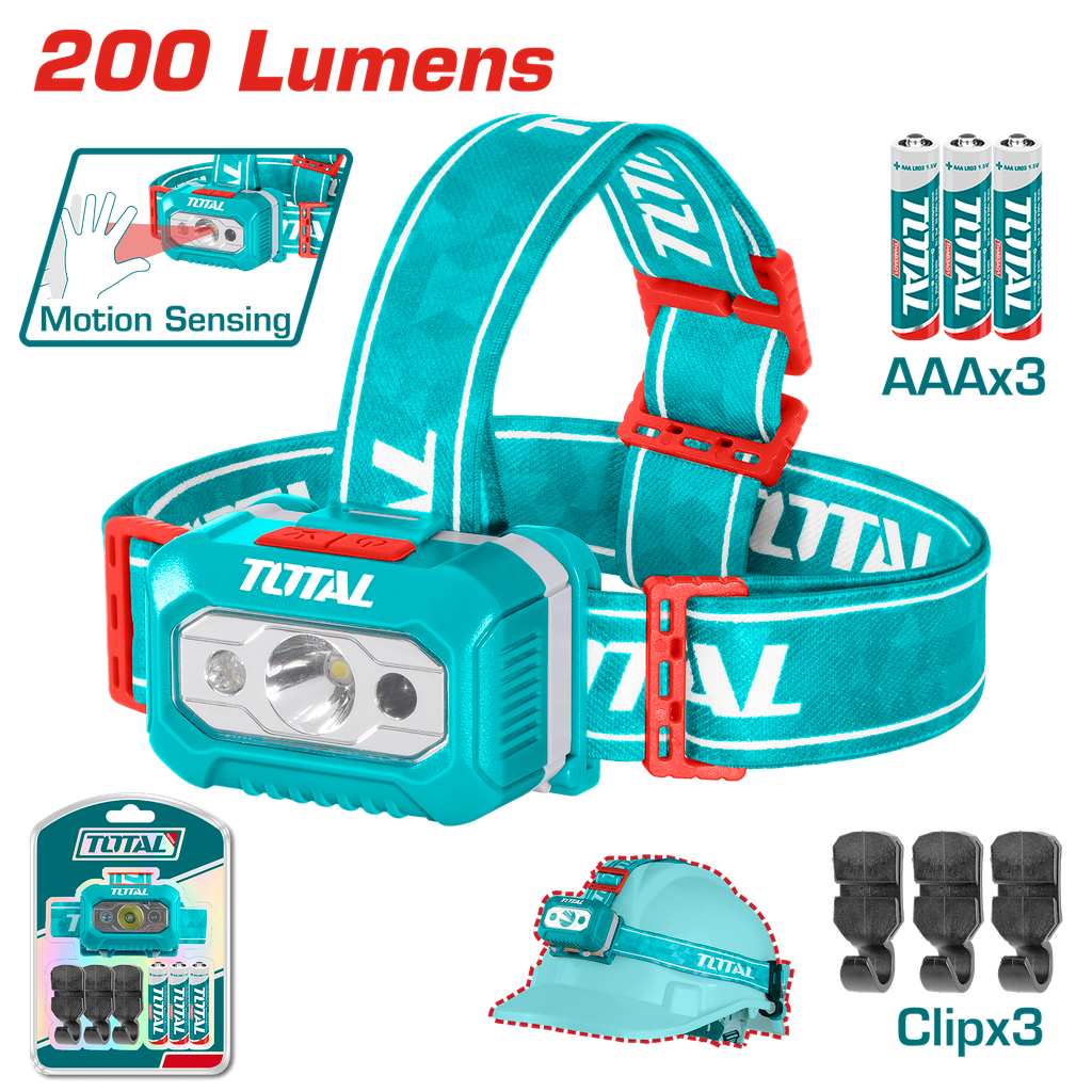 LINTERNA MINERO 200 LUMENES INCLUYE BATERIA SUPER TOTAL (THL013AAA6 ...